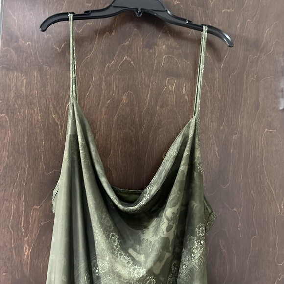Cider | Dresses | Paisley Cowl Neck Mesh Mini Dress | Poshmark